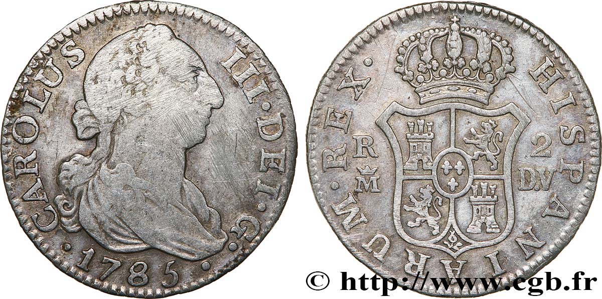SPAIN 2 Reales Charles III 1785 Madrid fwo_603620 World coins