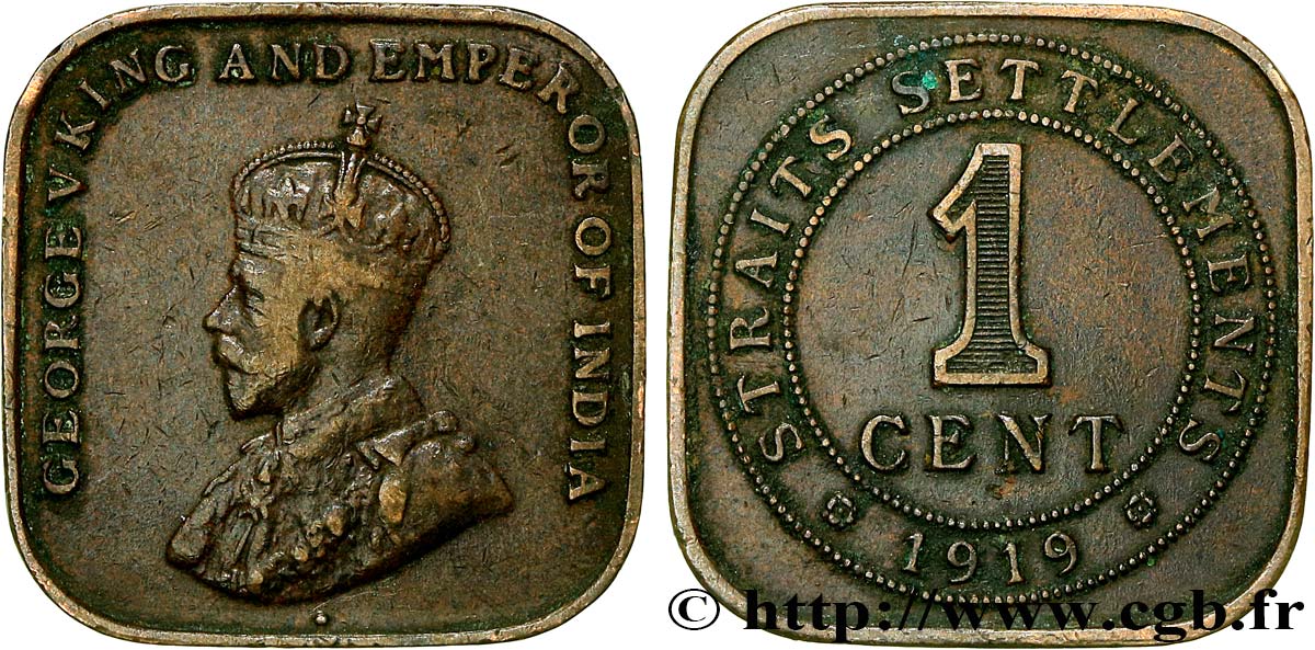 MALAYSIA - STRAITS SETTLEMENTS 1 Cent Straits Settlements Georges V ...