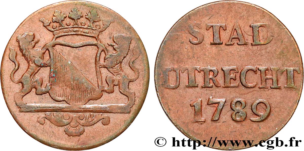 NETHERLANDS - UNITED PROVINCES 1 Duit Utrecht 1789 fwo_637956 World coins