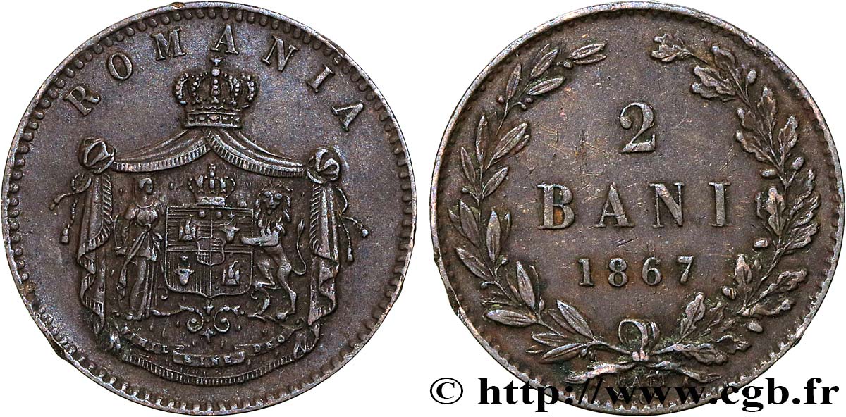 ROUMANIE 2 Bani Charles Ier 1867 Watt and C) fwo_657745 Monde