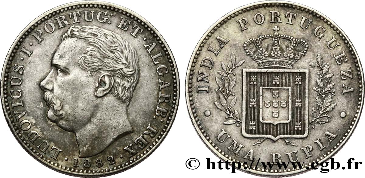 INDE PORTUGAISE 1 Roupie Louis Ier 1882 fwo_674753 Monde