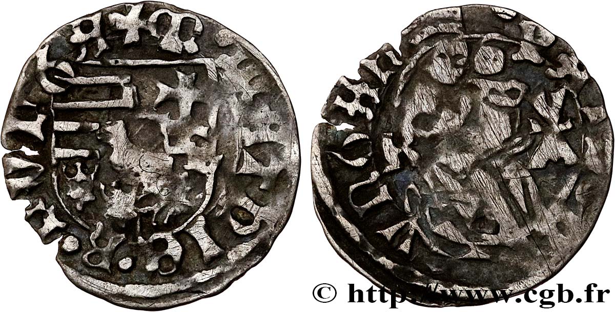 HONGRIE - ROYAUME DE HONGRIE - MATTHIAS CORVIN Denier n.d. Kremnitz fwo ...