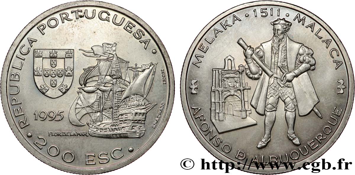 PORTUGAL 200 Escudos Alfonso de Albuquerque, Malacca 1511 1995 fwo ...