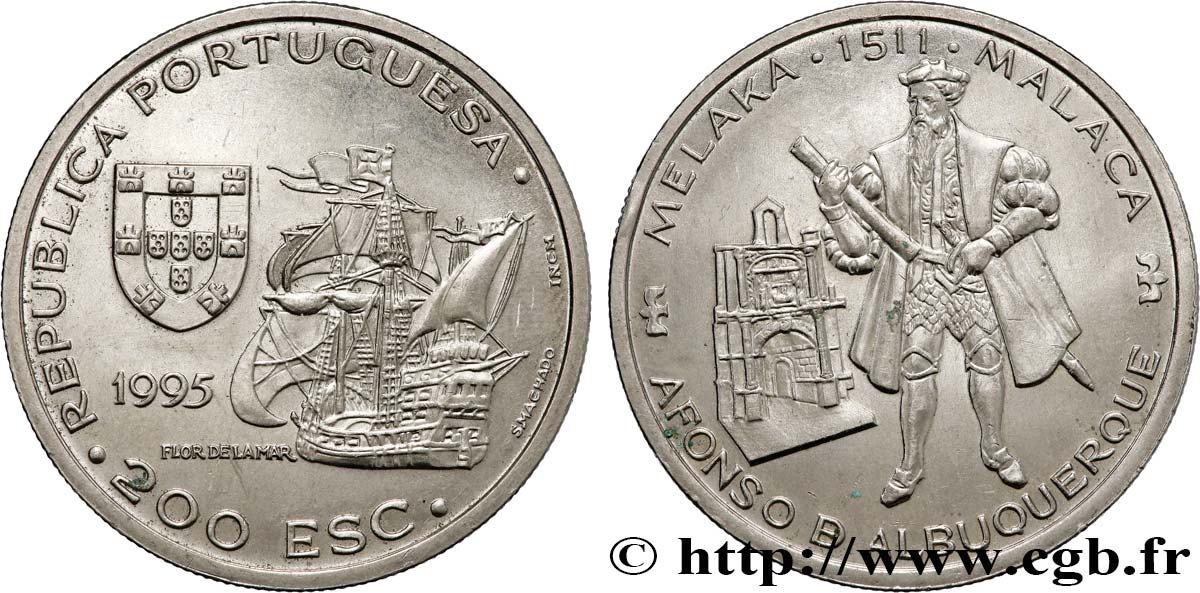 PORTUGAL 200 Escudos Alfonso de Albuquerque, Malacca 1511 1995 fwo ...
