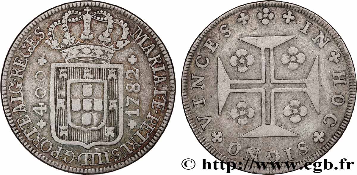 PORTUGAL - KINGDOM OF PORTUGAL - MARIA I AND PETER III Cruzado Novo ...
