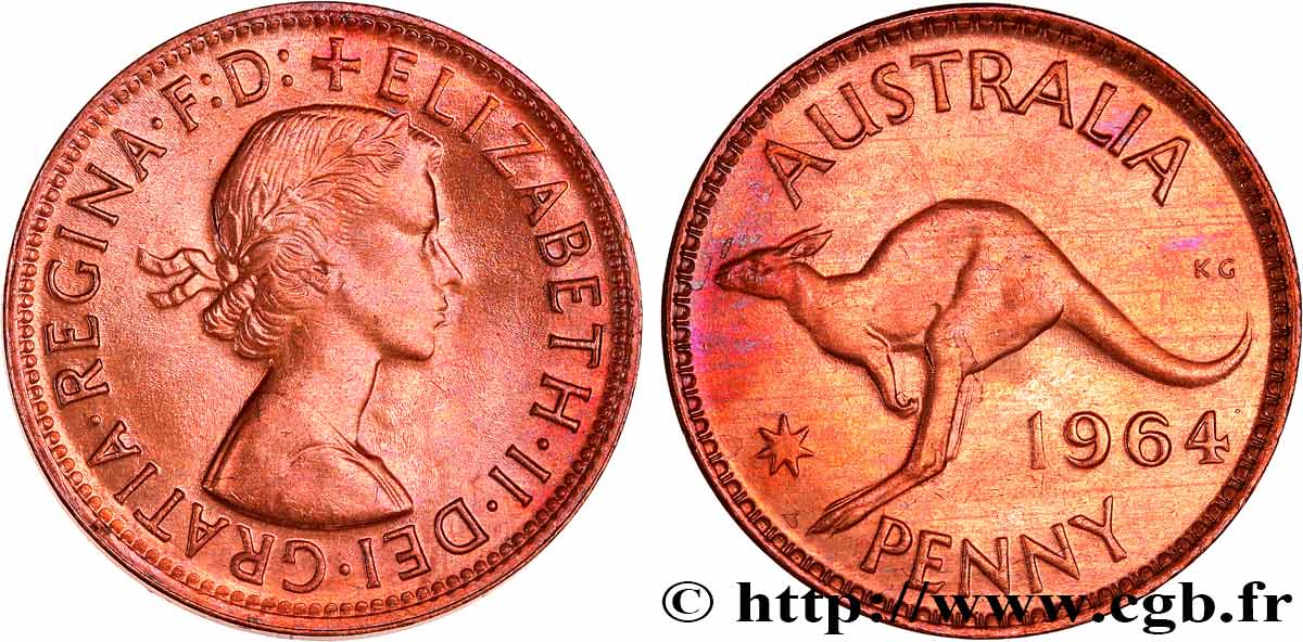 AUSTRALIA 1 Penny Elisabeth II 1964 Melbourne fwo_751305 Monedas del Mundo