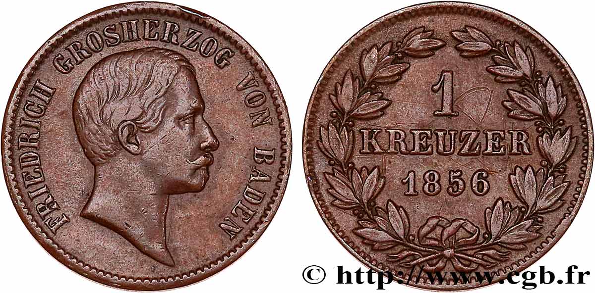 GERMANY - BADEN 1 Kreuzer Frédéric de Bade 1856 fwo_753743 World coins