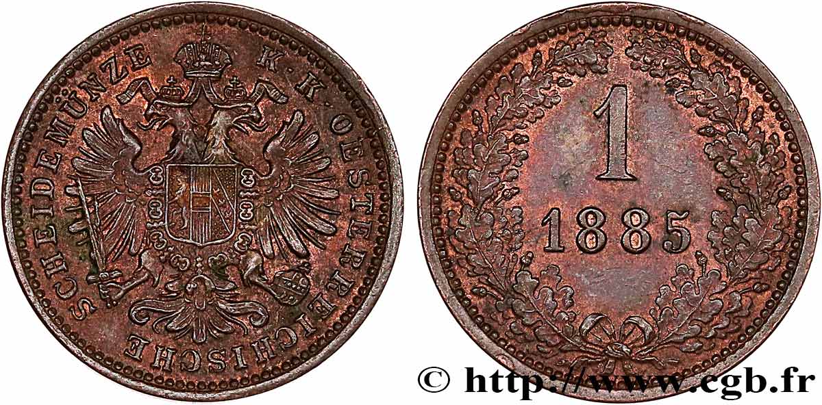 AUSTRIA 1 Kreuzer 1885 Vienne fwo_761161 World coins
