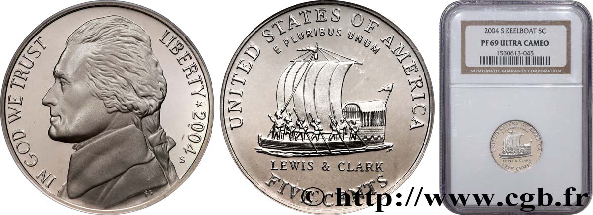 UNITED STATES OF AMERICA 5 Cents Expédition de Lewis and Clark ...