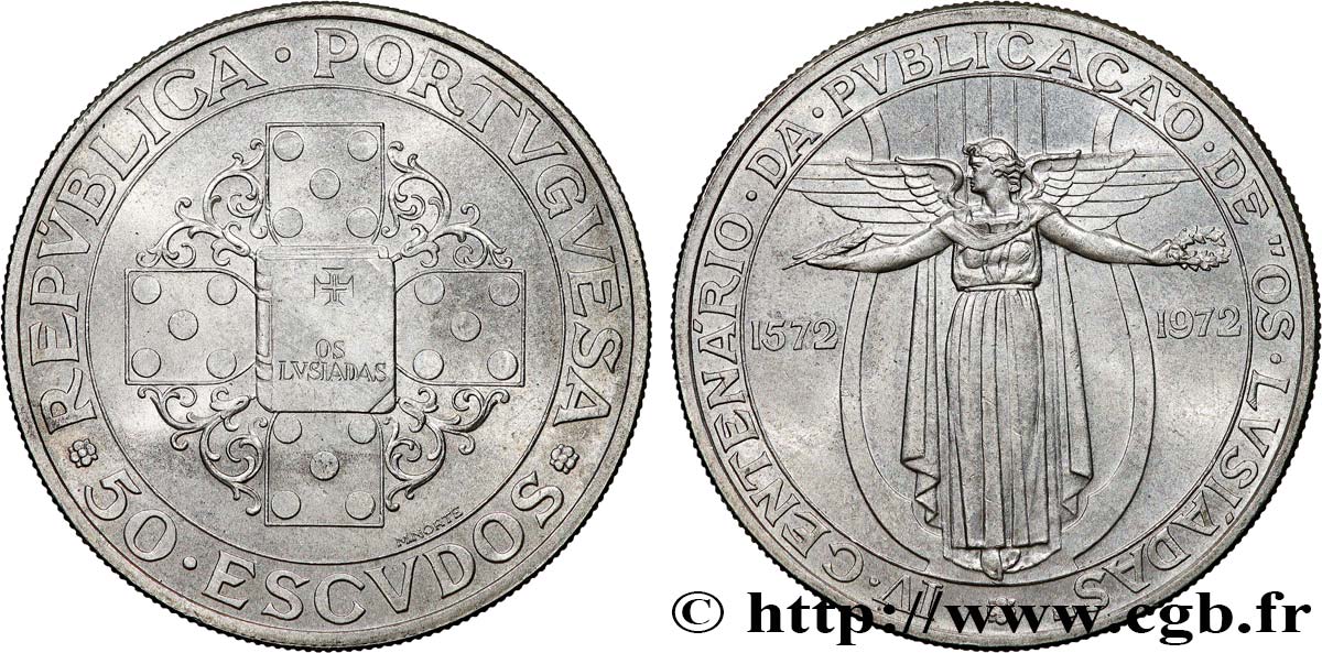 PORTUGAL 50 Escudos 400e anniversaire de la publication des Lusiades ...