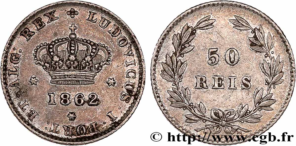 PORTUGAL - ROYAUME DU PORTUGAL - LOUIS Ier 50 Réis 1862 fwo_779435 Monde