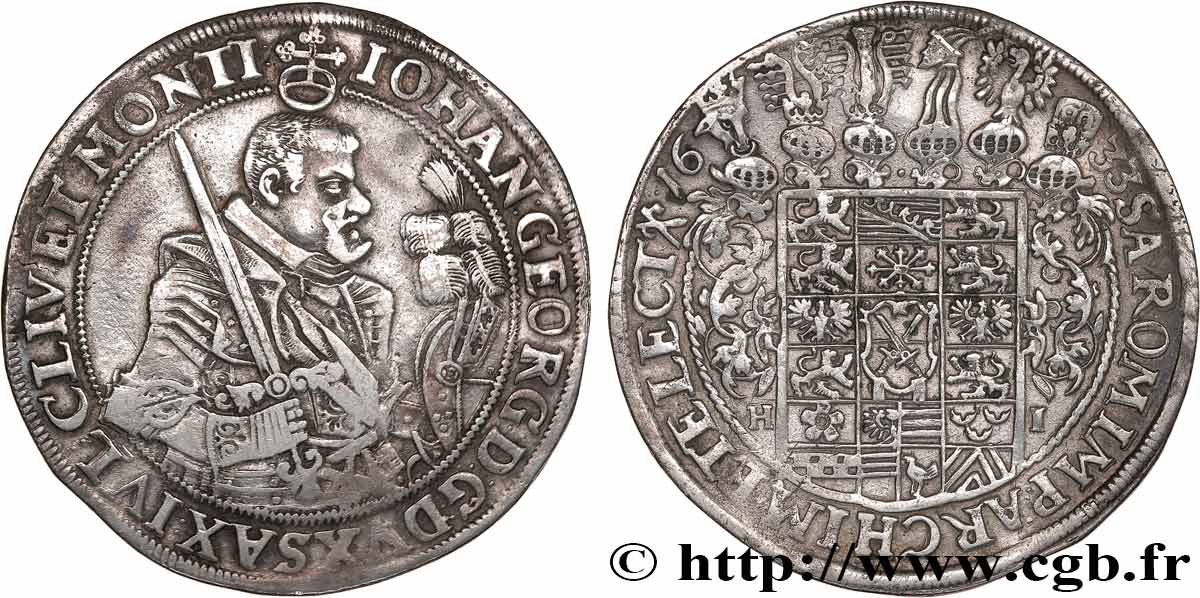 GERMANY - SAXONY - JOHN-GEORGE I Thaler 1633 Leipzig fwo_779904 World coins
