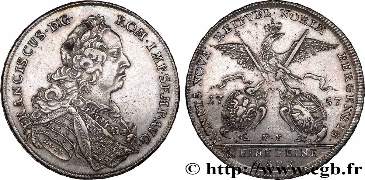 GERMANY - CITY OF NUREMBERG - FRANCIS I 1 Thaler de Convention 1757 fwo ...
