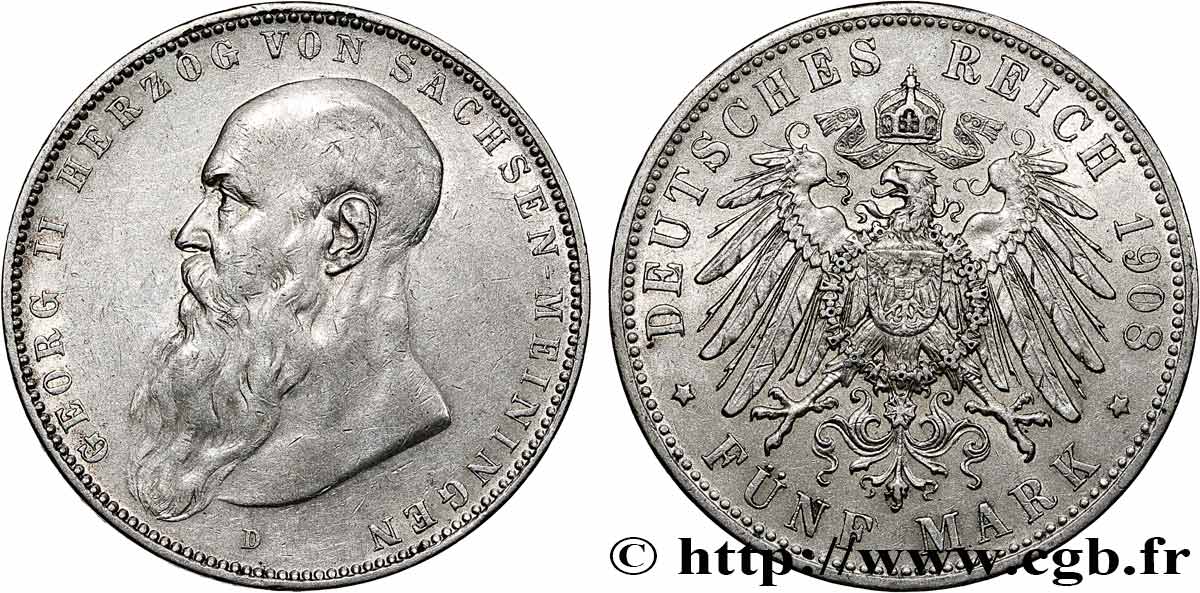 ALLEMAGNE - SAXE-MEININGEN 5 Mark Georg II 1908 fwo_783094 Monde