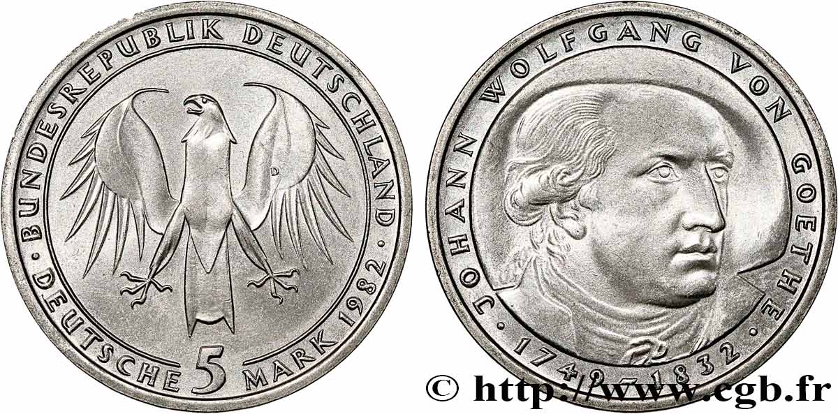 ALLEMAGNE 5 Mark Johann Wolfgang von Goethe 1982 Munich - D fwo_784427 ...