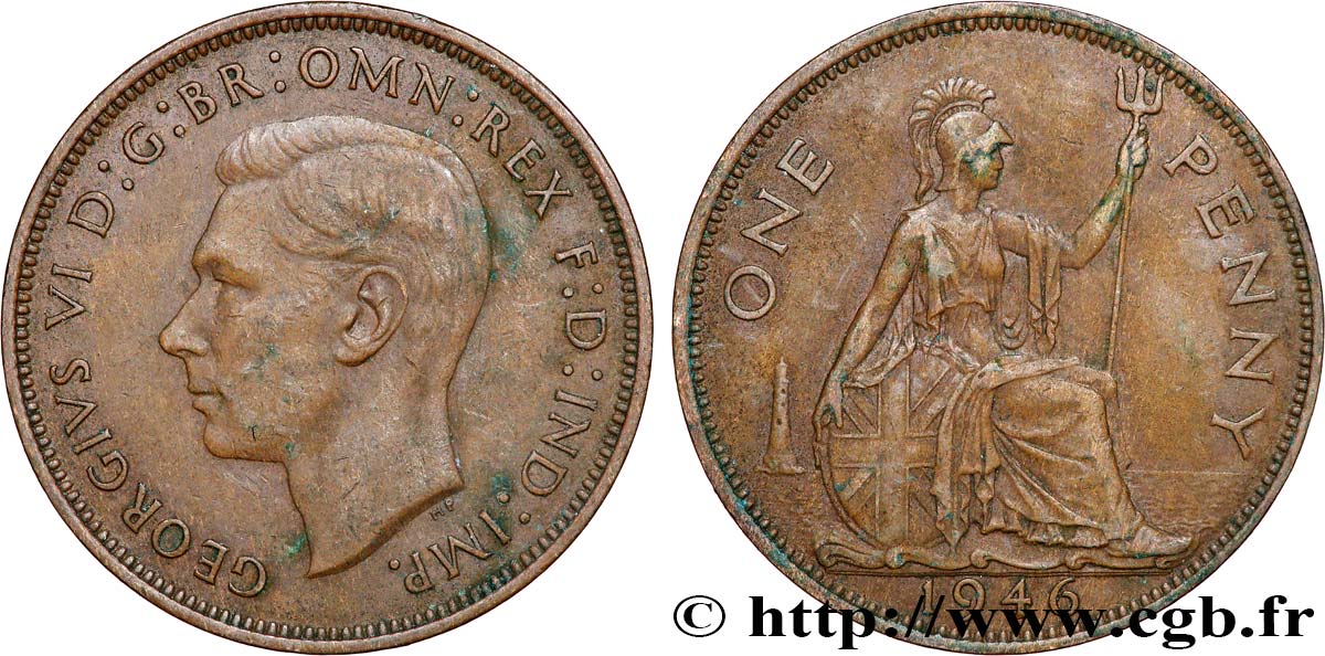 ROYAUME-UNI 1 Penny Georges VI 1946 fwo_790337 Monde