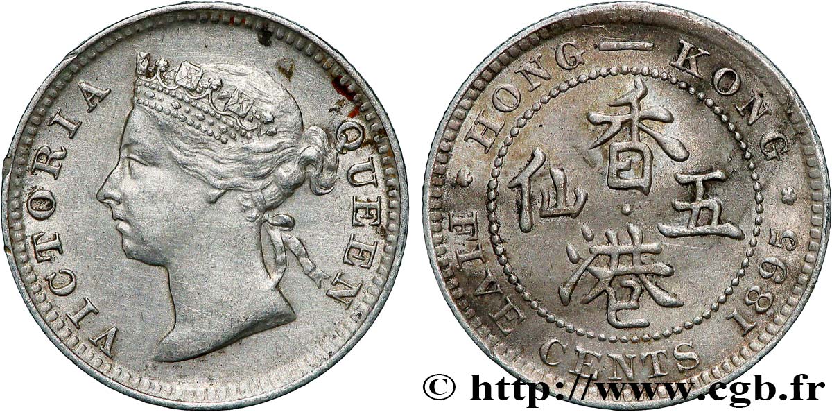 HONG KONG 5 Cents Victoria 1895 fwo_791265 Monde