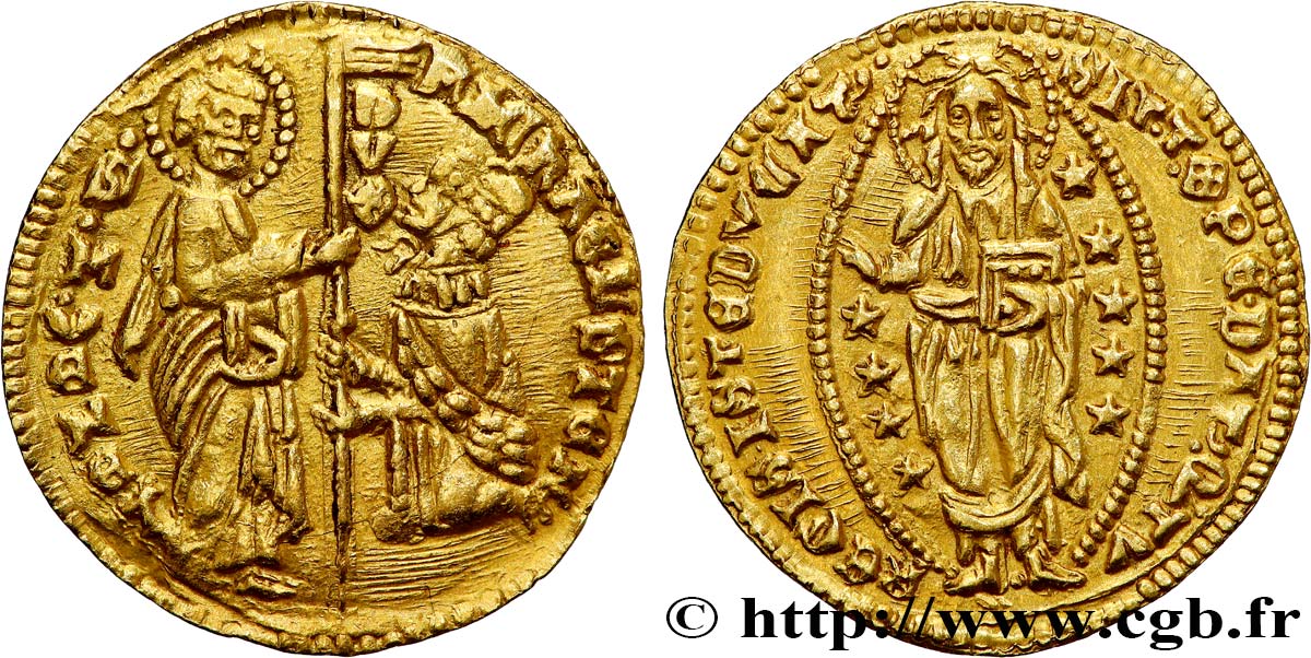 ITALIE - VENISE - MICHEL STENO (63e Doge) Zecchino (Sequin) n.d. fwo ...