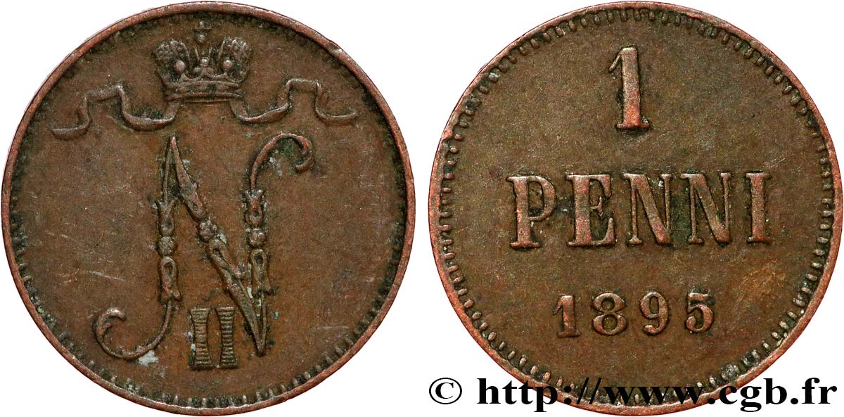 FINLANDE 1 Penni monogramme Tsar Nicolas II 1895 fwo_820370 Monde
