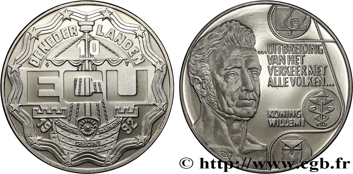 PAYS-BAS 10 Ecu Guillaume Ier 1992 fwo_839174 Monde