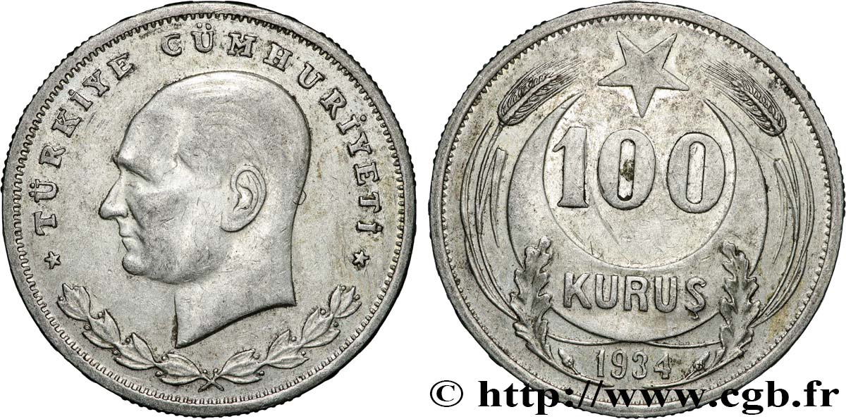 TURQUIE 100 Kurus Mustapha Kemal Ataturk 1934 fwo_853328 Monde