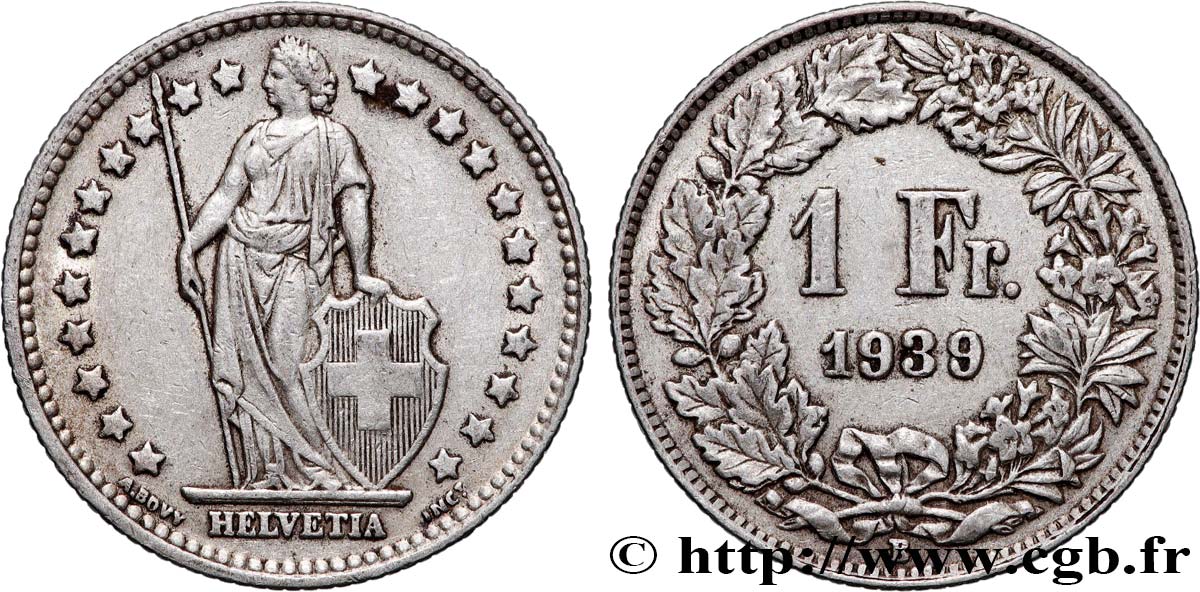 SUISSE 1 Franc Helvetia 1939 Berne fwo_854776 Monde