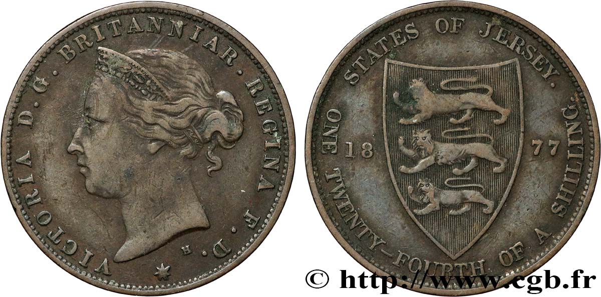JERSEY 1/24 Shilling Victoria 1877 Heaton fwo_858290 Monde