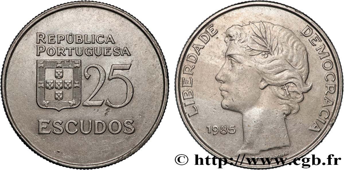 PORTUGAL 25 Escudos “liberté et démocratie” 1980 fwo_882281 World coins