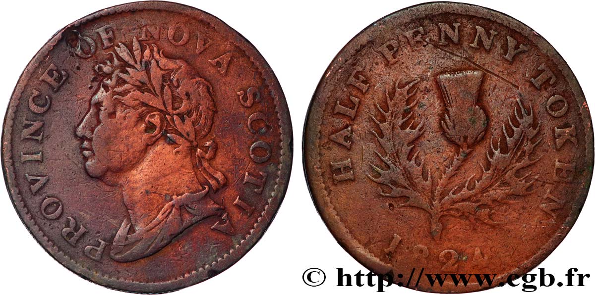 CANADA - NOUVELLE ÉCOSSE 1 Penny Token Nouvelle-Écosse Guillaume IV ...