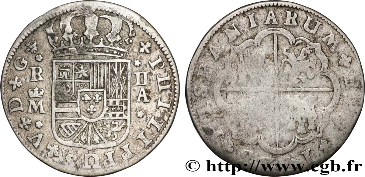 ESPAGNE 2 Reales au nom de Philippe V 1723 Madrid fwo_909817 Monde