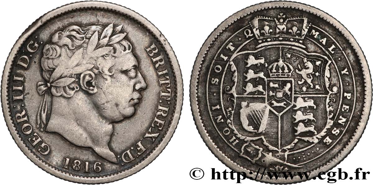 GRANDE-BRETAGNE - GEORGES III 1 Shilling 1816 fwo_919896 Monde