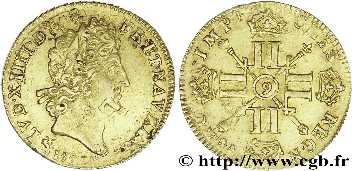 LOUIS XIV LE GRAND OU LE ROI SOLEIL Louis d’or aux huit L et aux ...