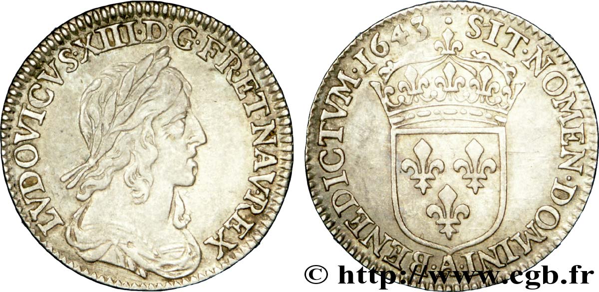 LOUIS XIII Douzième d'écu, buste drapé et cuirassé (2e buste de Jean ...