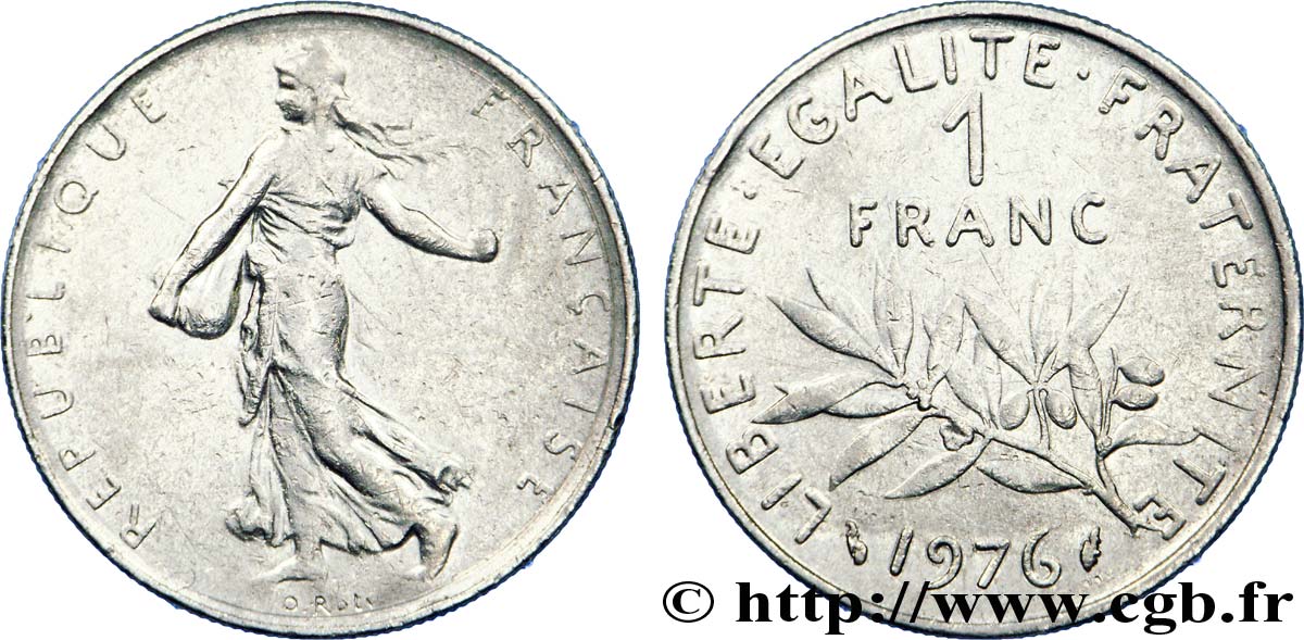 1 franc Semeuse, nickel 1976 Pessac F.226/21 v40_2257 Modernes