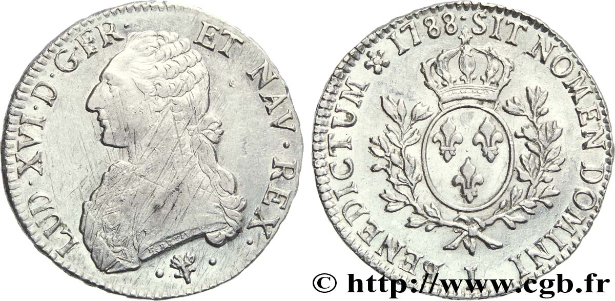 LOUIS XVI Écu aux branches d'olivier 1788 Bayonne bry_185965 Royales ...