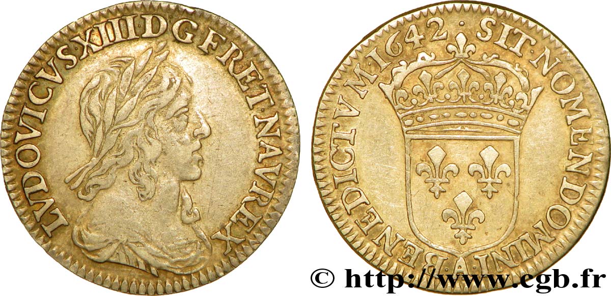 LOUIS XIII Douzième d'écu, buste drapé et cuirassé (2e buste de Jean ...