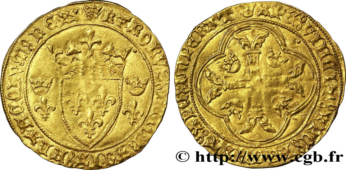 CHARLES VII LE VICTORIEUX Écu d'or à la couronne ou écu neuf 18/05/1450 ...