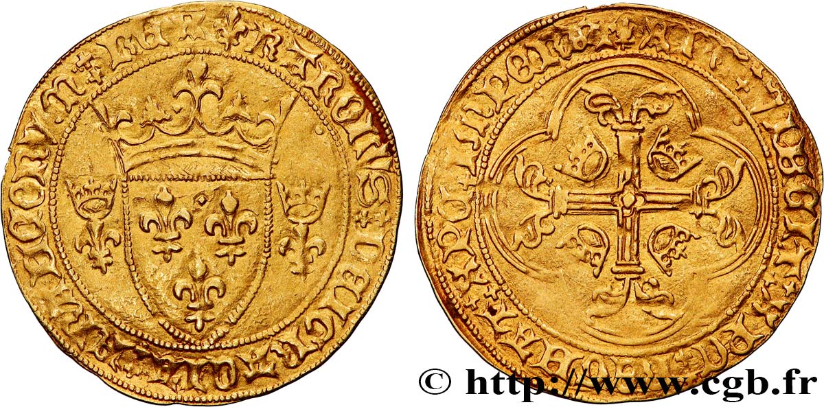 CHARLES VII LE VICTORIEUX Écu d'or à la couronne ou écu neuf 26/05/1447 ...