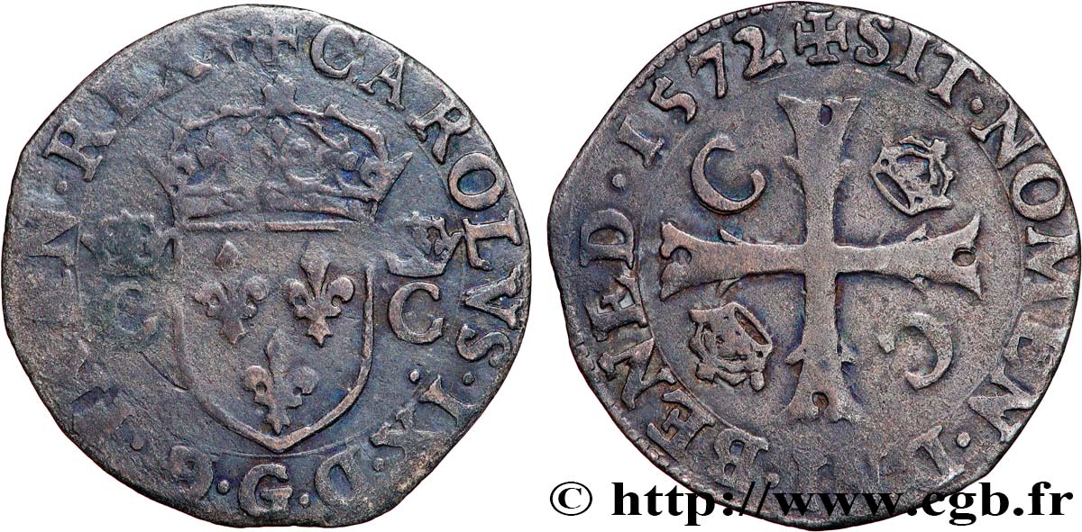 CHARLES IX Douzain aux deux C couronnés 1572 Poitiers bry_909173 ...